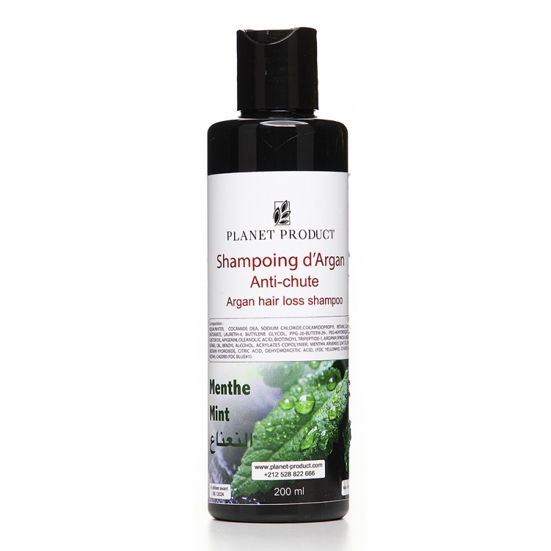 Anti-hair loss shampoo with argan oil and mint, Planet Product
